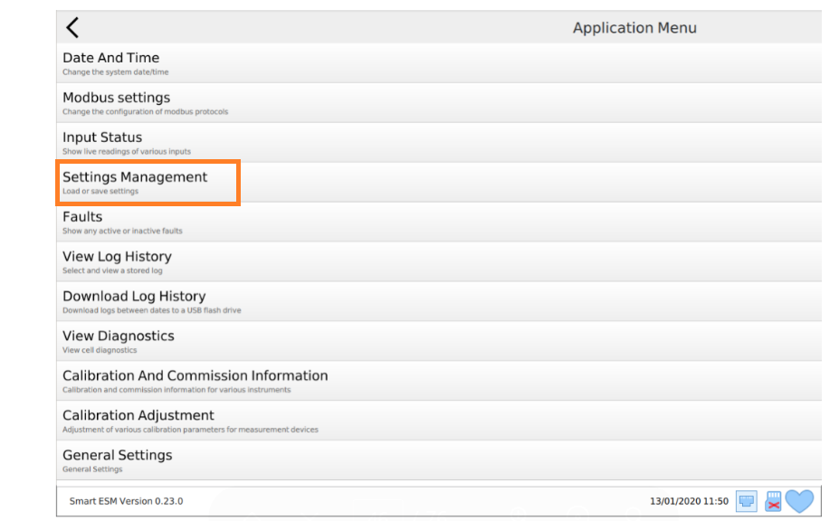Smart ESM Settings download and reload using USB memory Stick (Settings ...