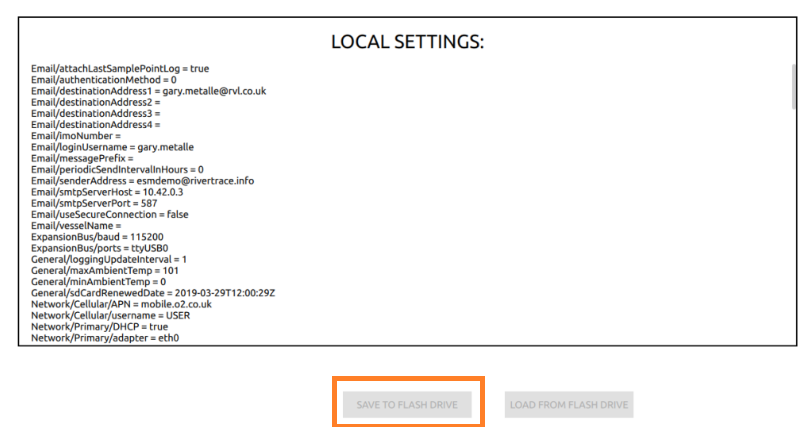 Smart ESM Settings download and reload using USB memory Stick (Settings ...