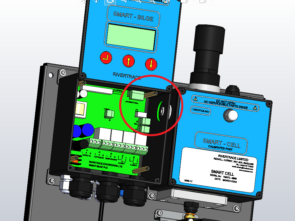 Smart bilge Measuring cell removal and replacement